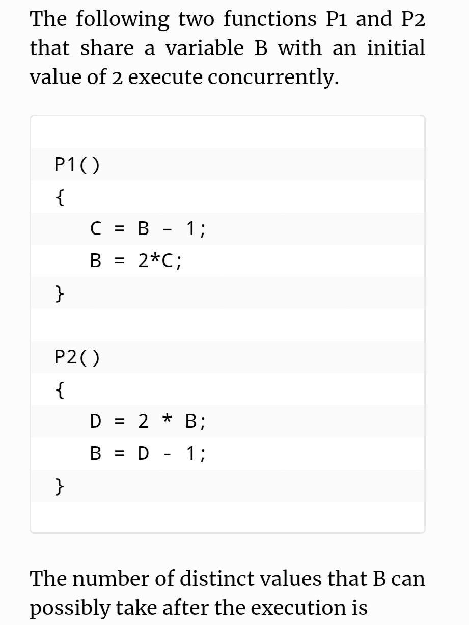 Solved The following two functions P1 and P2 that share a | Chegg.com