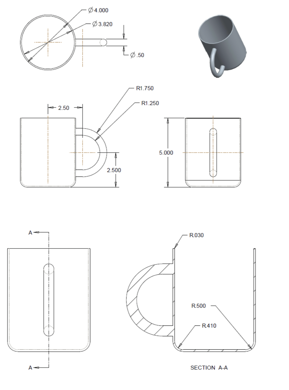 Solved Solidworks sketch the cup | Chegg.com
