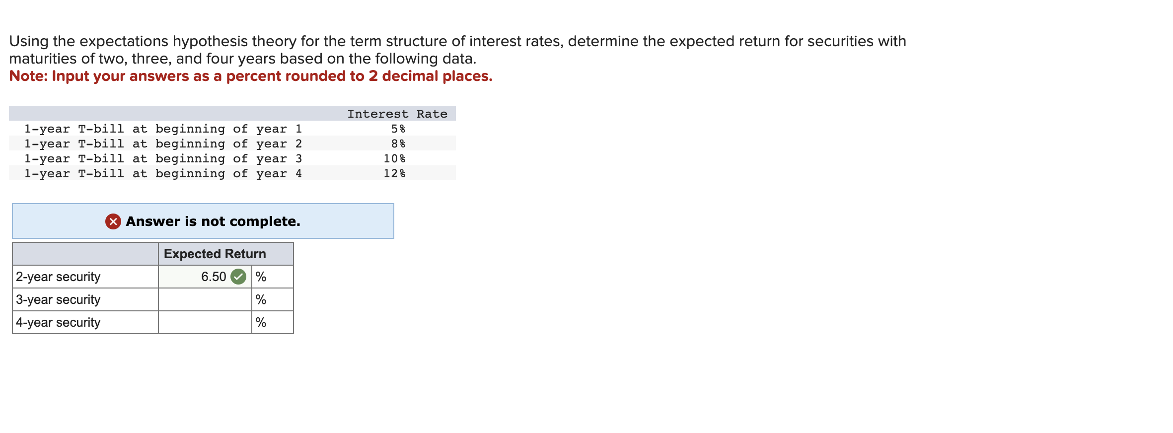 Solved Using the expectations hypothesis theory for the term | Chegg.com