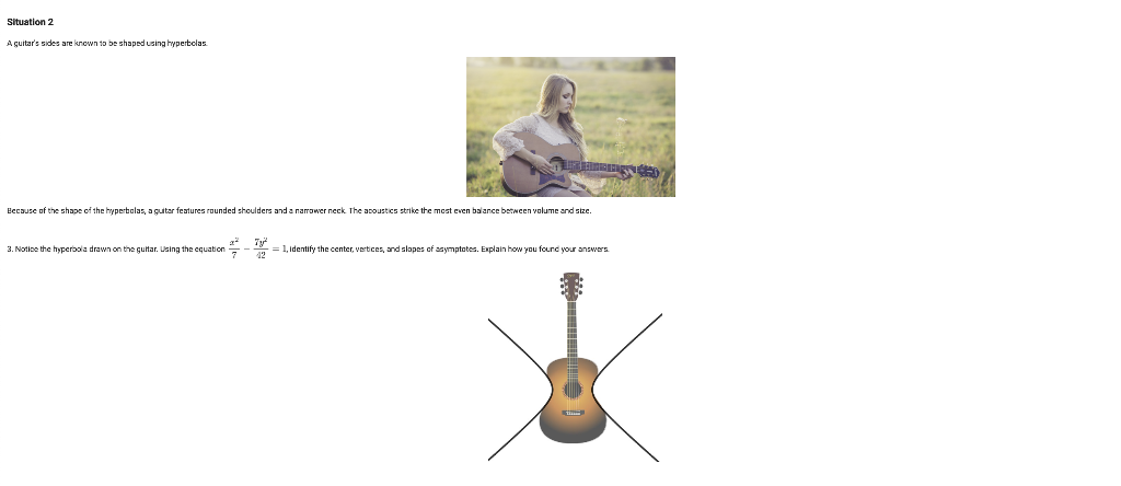 Solved Situation 2 A guitar's sides are known to be shaped | Chegg.com