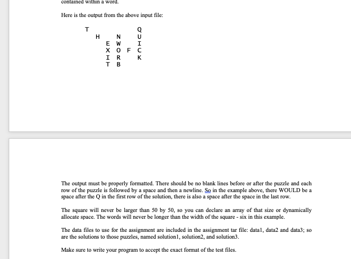 Solved The assignment is to write a word searching program. | Chegg.com