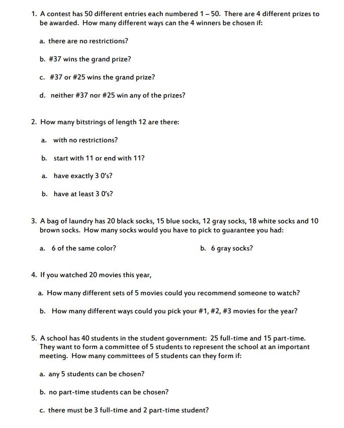 Solved 1. A contest has 50 different entries each numbered | Chegg.com