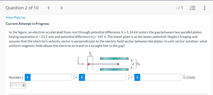 Solved In The Figure An Electron Accelerated From Rest