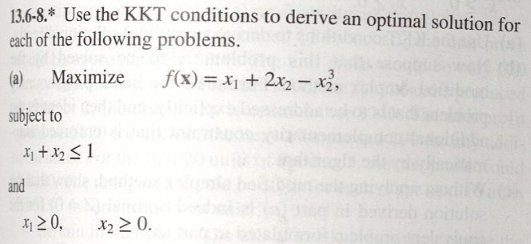 Solved 13 6 8 Use The Kkt Conditions To Derive An Optimal