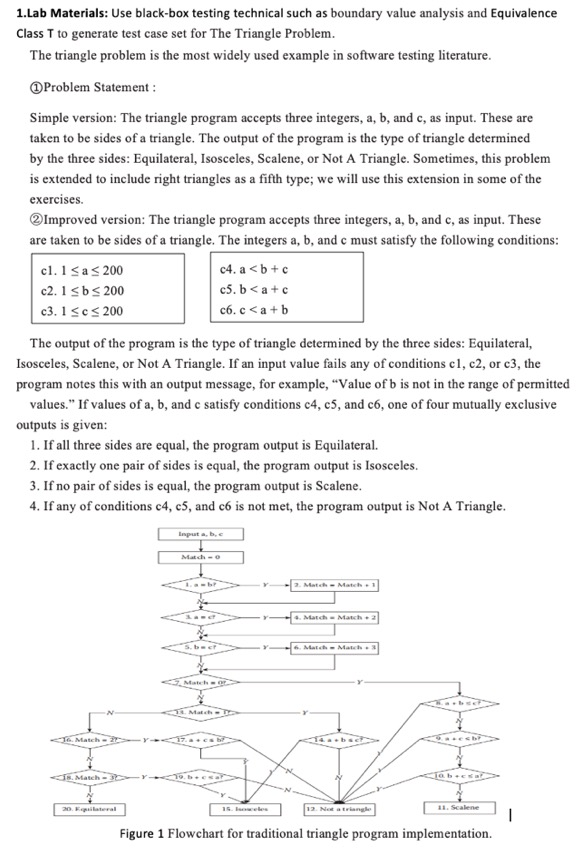1.Lab Materials: Use black-box testing technical such | Chegg.com