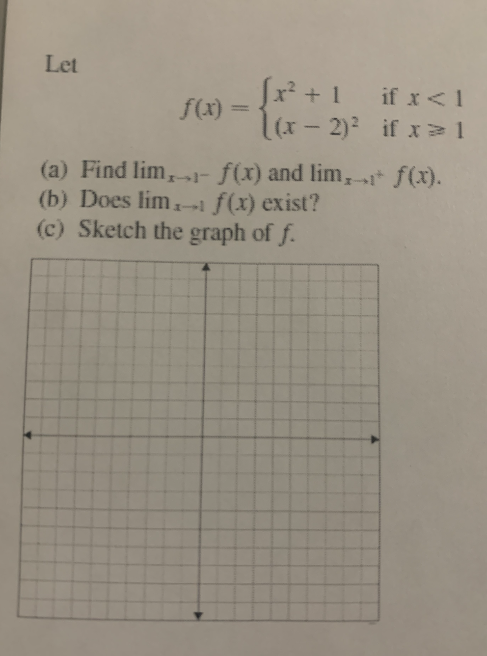 Solved Let f(x)={x2+1(x−2)2 if x