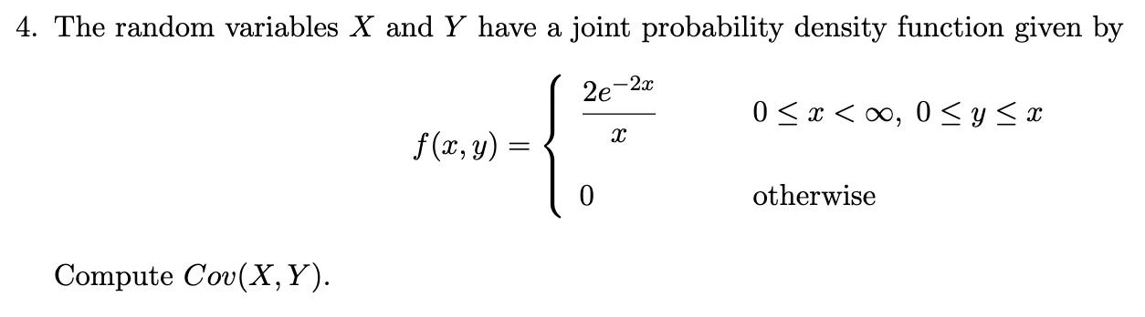 The random variables x ﻿and Y ﻿have a joint | Chegg.com
