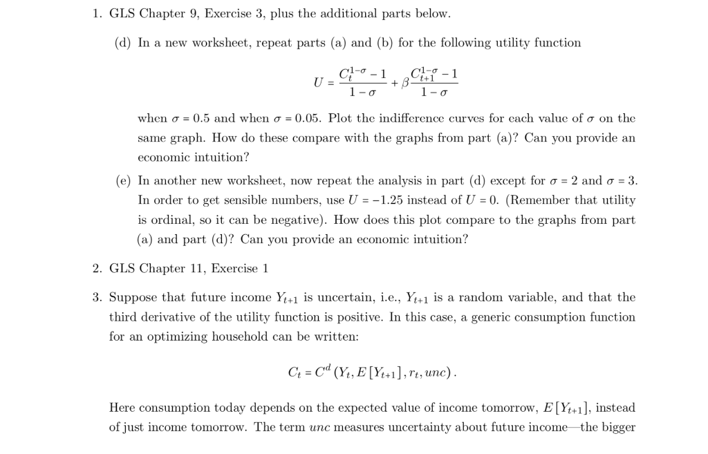 1. GLS Chapter 9, Exercise 3, plus the additional | Chegg.com