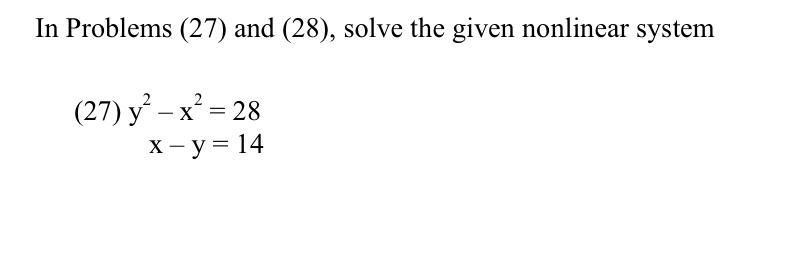 Solved In Problems (27) and (28), solve the given nonlinear | Chegg.com