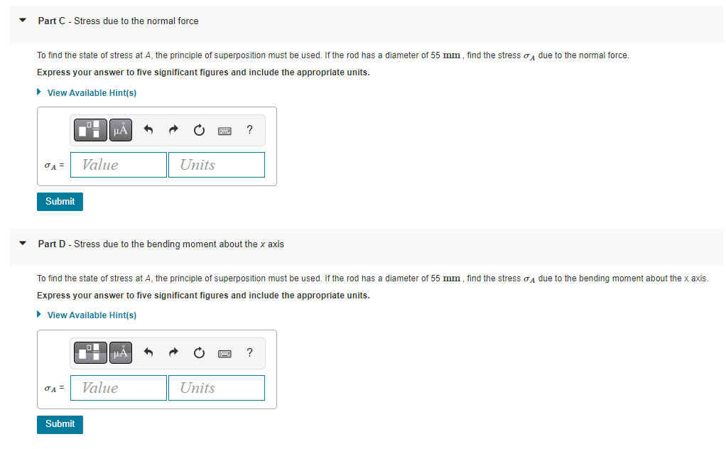 Solved Learning Goal: Part A - Moment about the x axis at A | Chegg.com