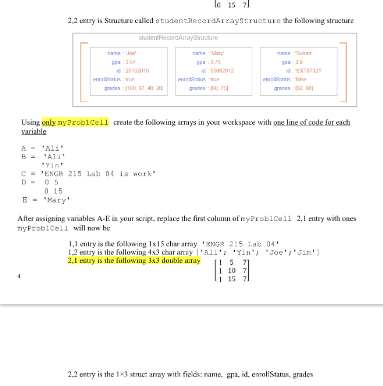 Solved I NEED HELP WITH STUDENT RECORD ARRAY PART PLEASE. | Chegg.com