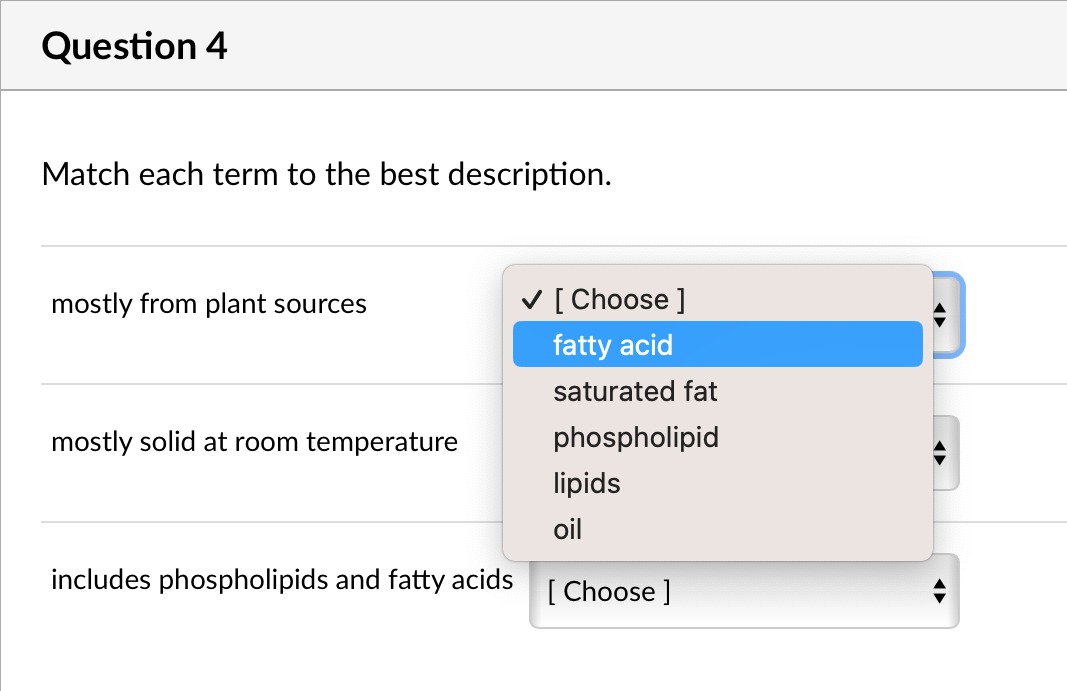 Solved Match each term to the best description. mostly from | Chegg.com