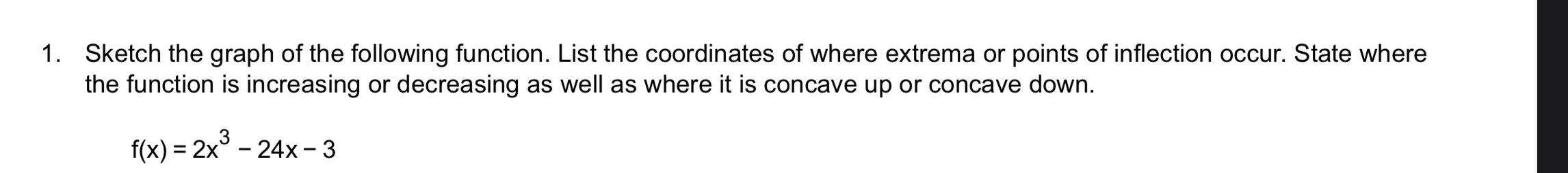 Solved Sketch the graph of the following function. List the | Chegg.com