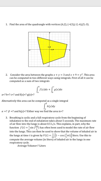 Solved 1 Find the area of the quadrangle with vertices | Chegg.com