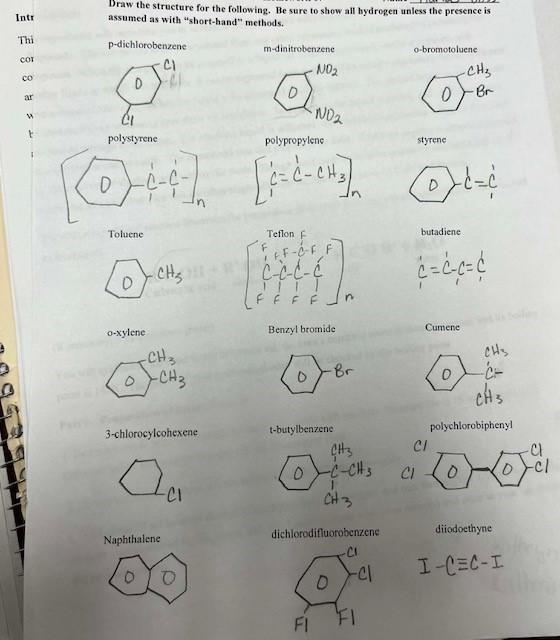 Solved Draw the structure for the following. Be sure to show | Chegg.com