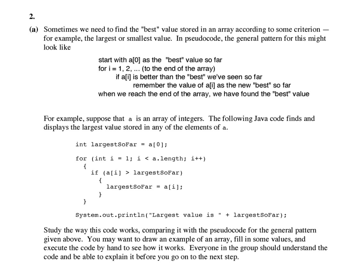 Solved 2. (a) Sometimes we need to find the "best" value | Chegg.com
