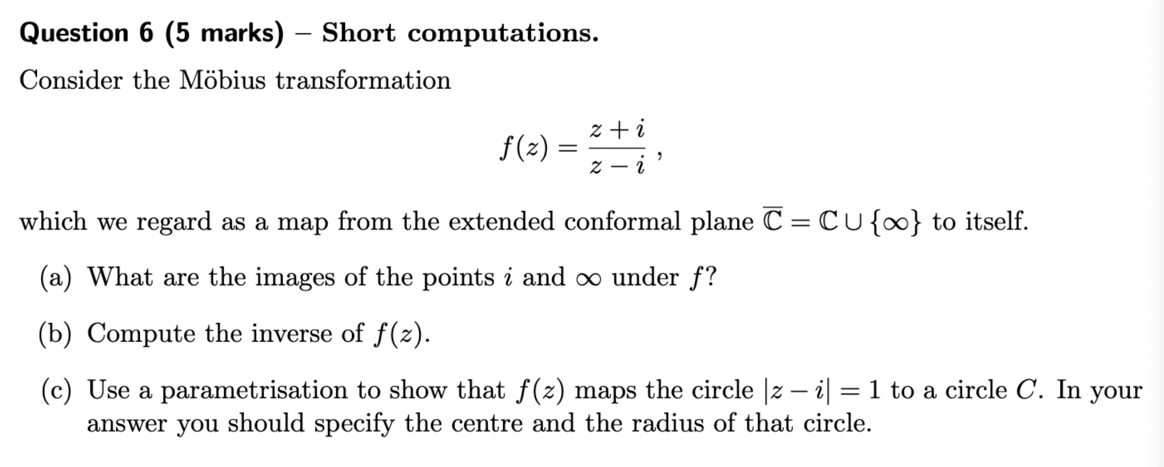 Solved Question 6 (5 marks) - Short computations. Consider | Chegg.com