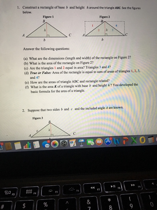 Solved 1. Construct a rectangle of base b and height h | Chegg.com