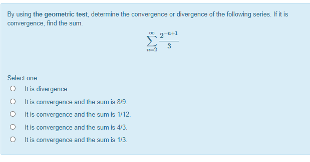 Solved By using the geometric test, determine the | Chegg.com