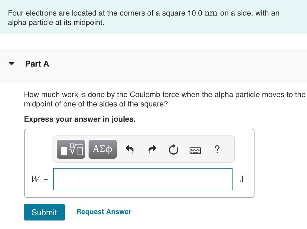 Solved Four electrons are located at the corners of a square | Chegg.com