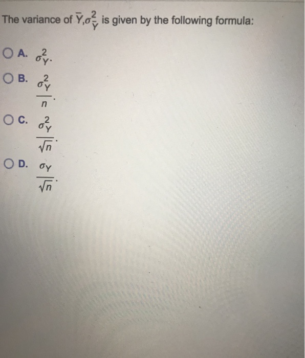 Solved 2 The variance of Y, is given by the following | Chegg.com