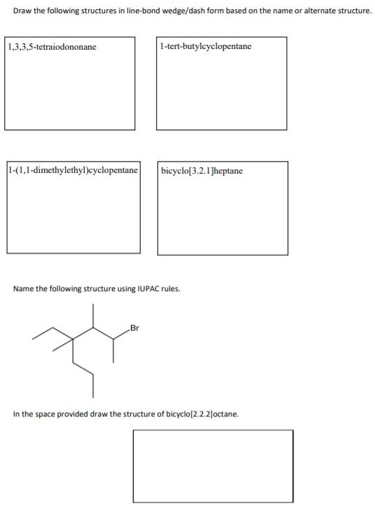 Solved Draw the following structures in line-bond wedge/dash | Chegg.com