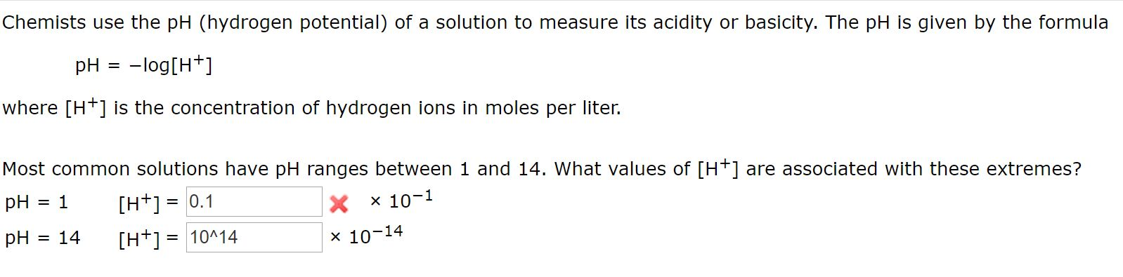 Solved Chemists use the pH (hydrogen potential of a solution | Chegg.com