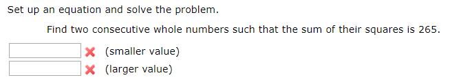 Solved Set up an equation and solve the problem. Find two | Chegg.com