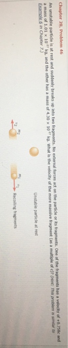 Solved An unstable particle is at rest and suddenly breaks | Chegg.com