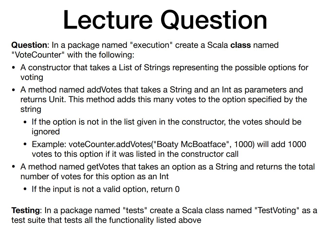 Lecture Question Question: In a package named | Chegg.com