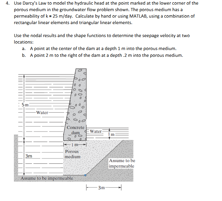 Use Darcy's Law to model the hydraulic head at the | Chegg.com