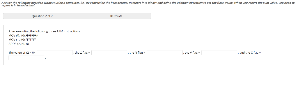 Solved Aftar exeruting the following three ARM instructions | Chegg.com