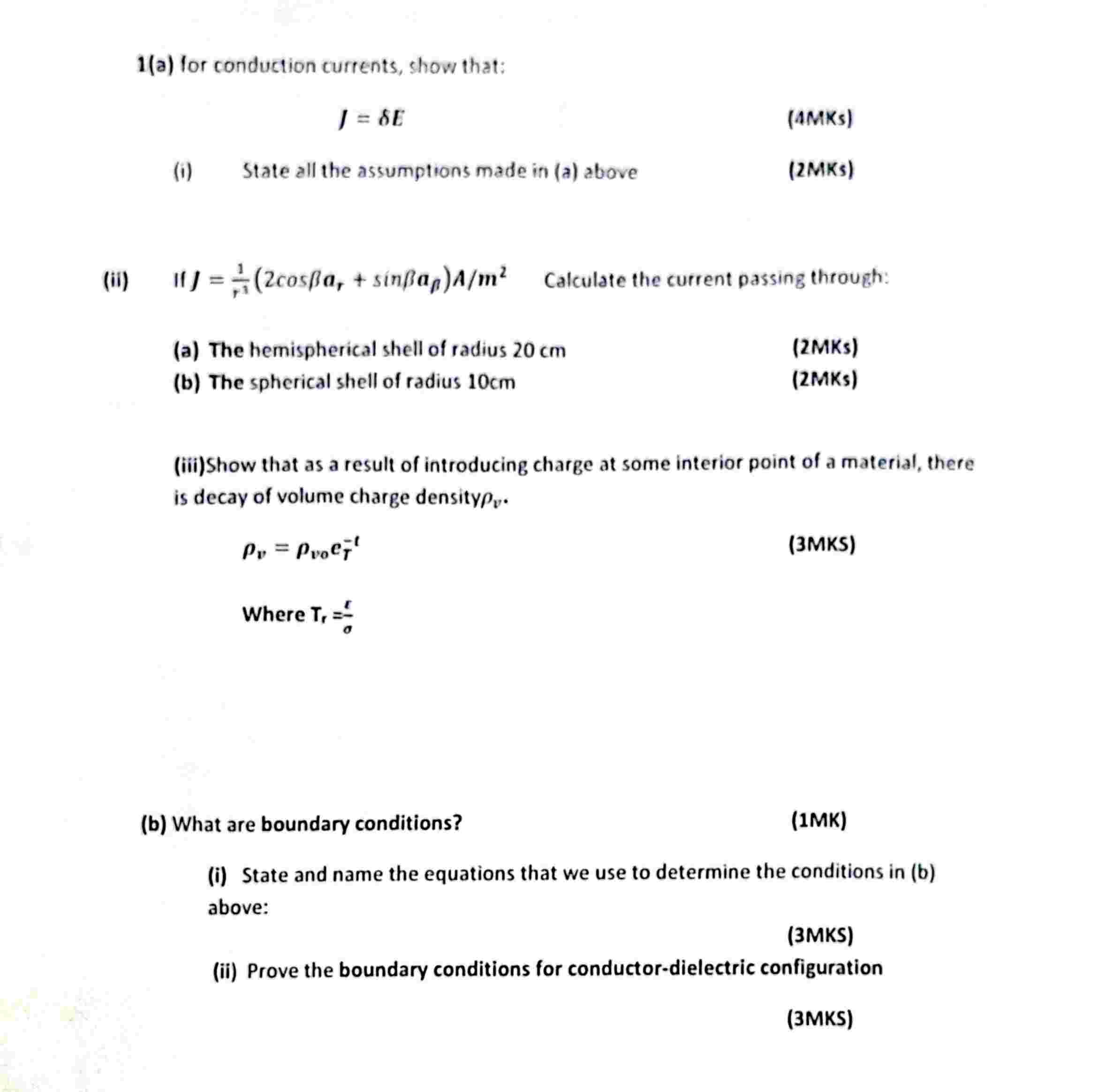 Solved 1(a) ﻿for conduction currents, show | Chegg.com