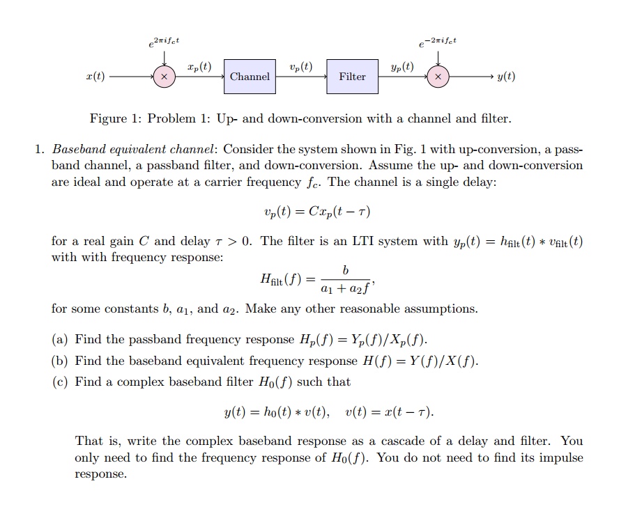 Solved Figure 1: Problem 1: Up- and down-conversion with a | Chegg.com