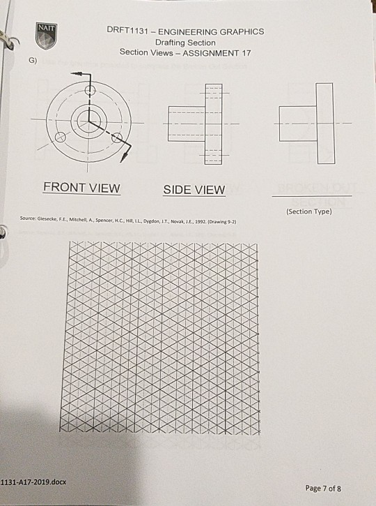 Solved DRFT1131 - ENGINEERING GRAPHICS Drafting Section | Chegg.com