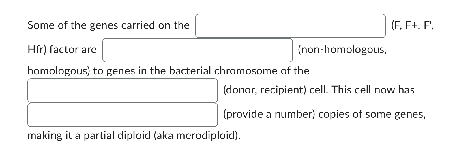 Solved Some of the genes carried on the (F,F+,F′ Hfr) factor | Chegg.com