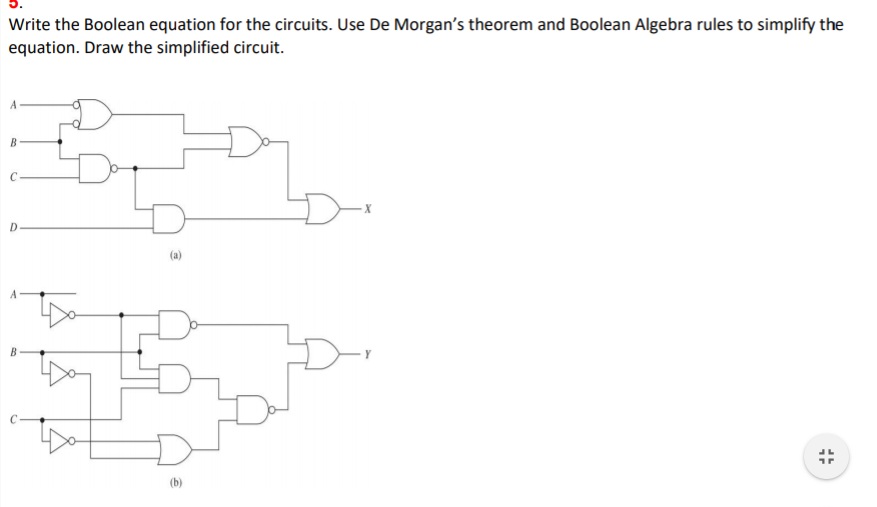 Solved Write the Boolean equation for the circuits. Use De | Chegg.com