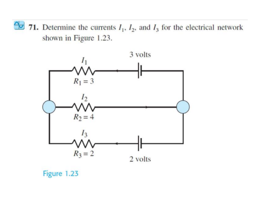 Solved 71. Determine the currents 1₁, 12, and 13 for the | Chegg.com