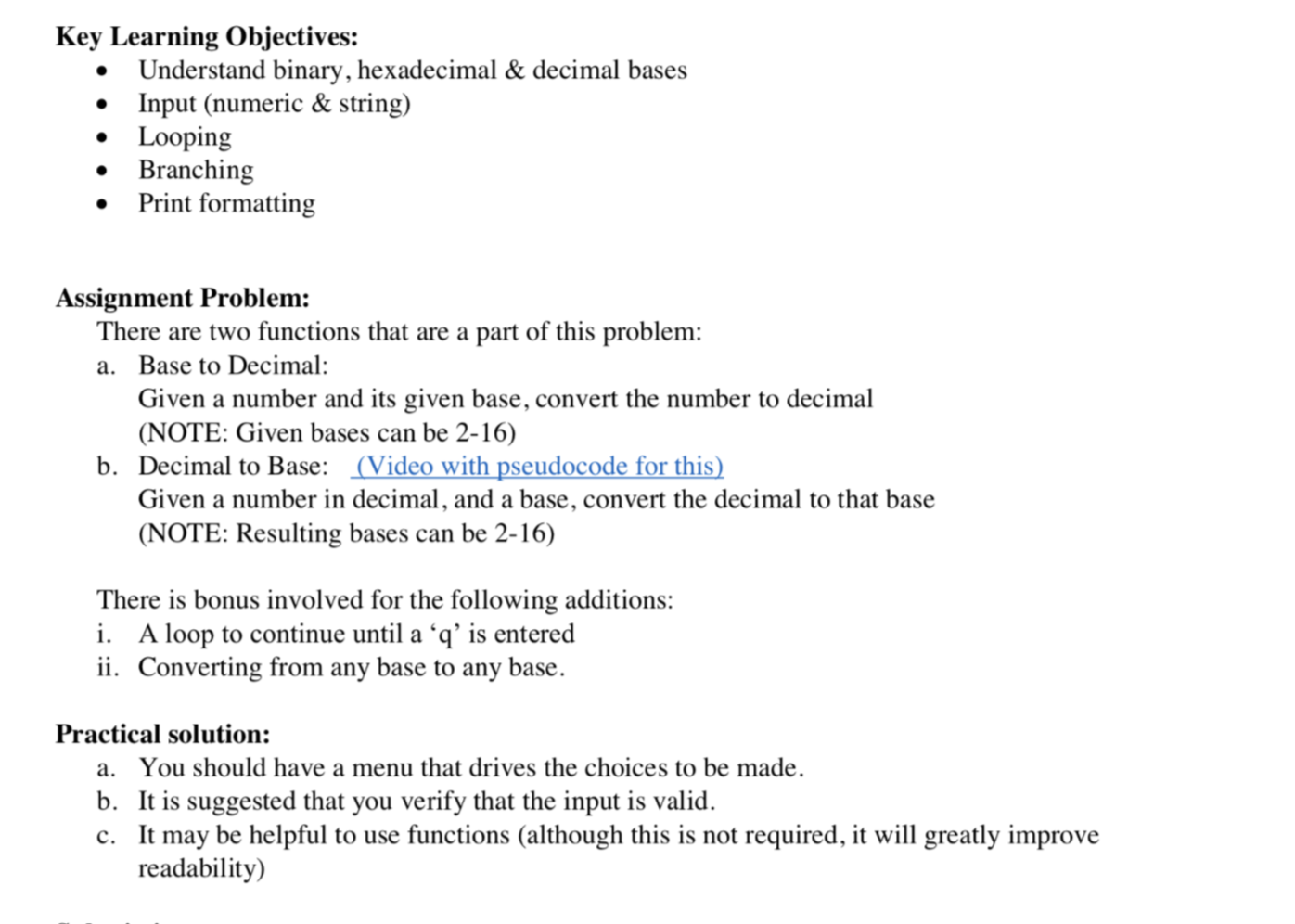Solved Key Learning Objectives: - Understand binary, | Chegg.com