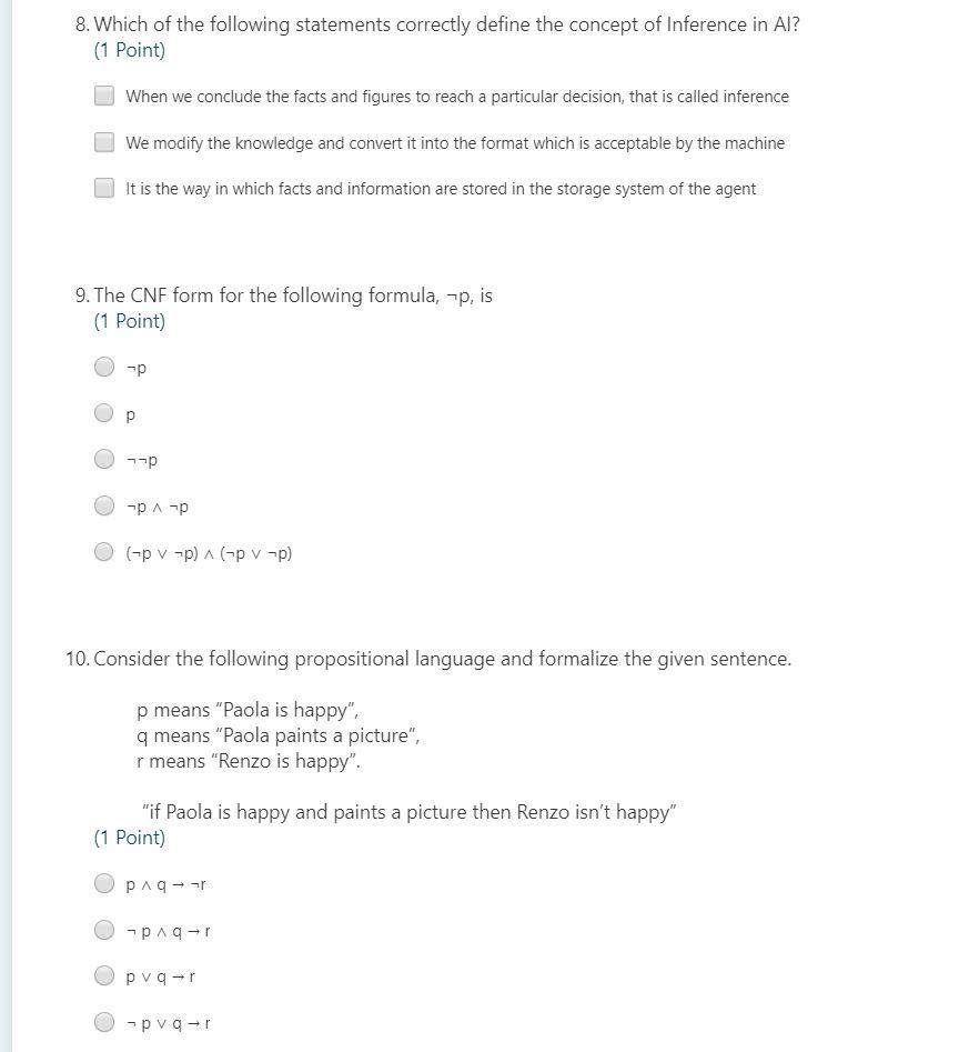 Solved 8. Which of the following statements correctly define | Chegg.com