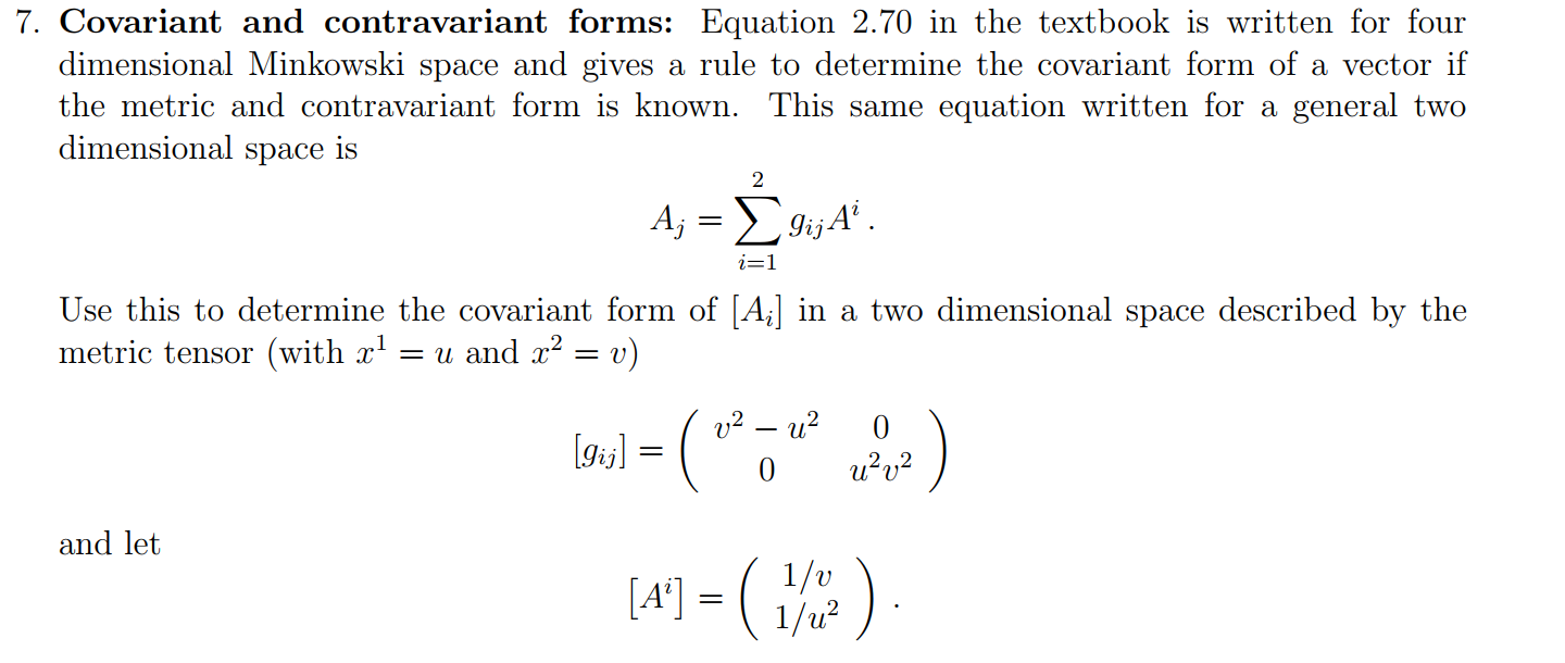 Solved 7 Covariant And Contravariant Forms Equation 2 70
