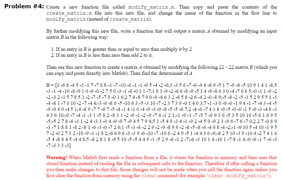 Solved Problem #4: Create a new function file called | Chegg.com