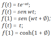 Solved f(t) = te-at; f(t) = sen wt; f(1) = sen (wt + Ø); | Chegg.com