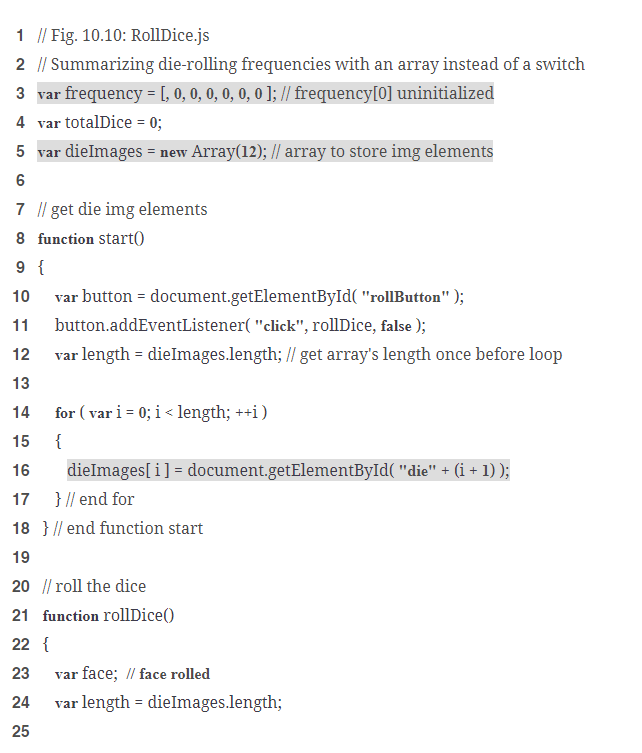 Solved 1 // Fig. 10.10: RollDice.js 2 // Summarizing | Chegg.com