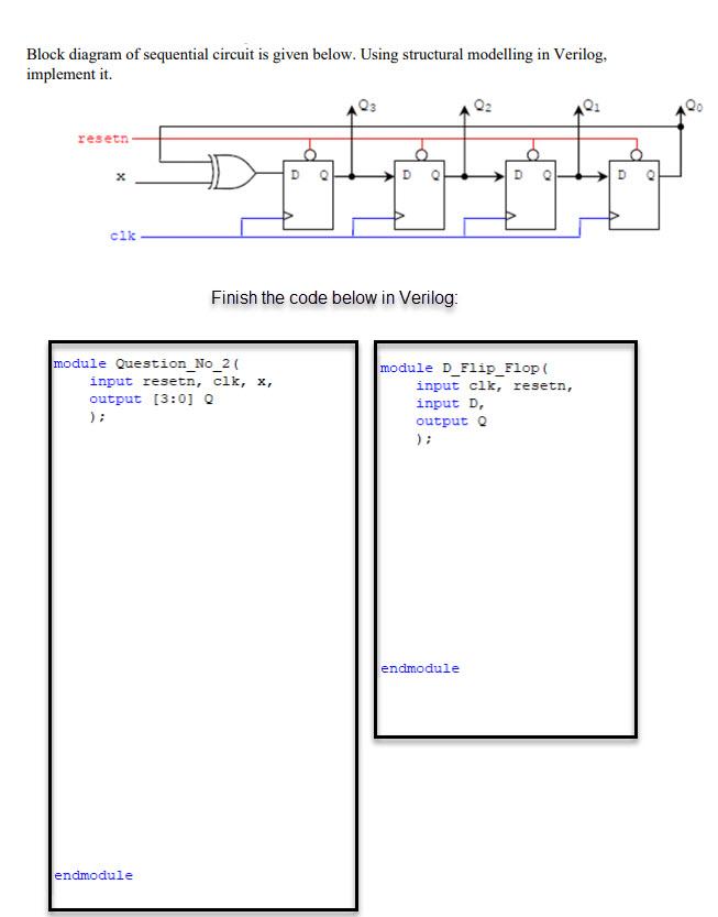 Solved Block diagram of sequential circuit is given below. | Chegg.com