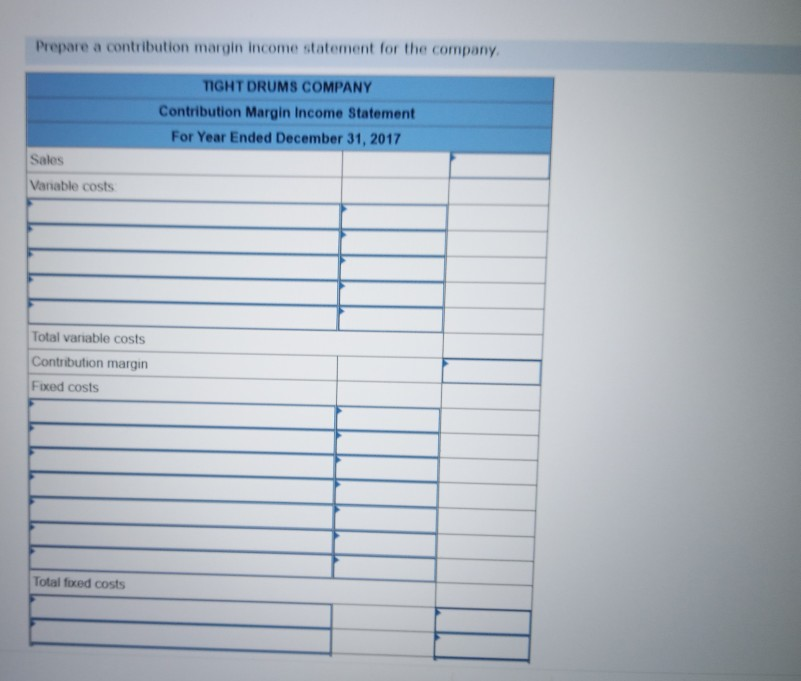 Solved Problem 18-1A Contribution margin income statement | Chegg.com