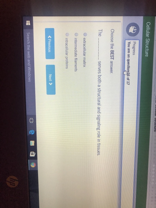Solved Cellular Structure Progress You are on questiom16 of | Chegg.com
