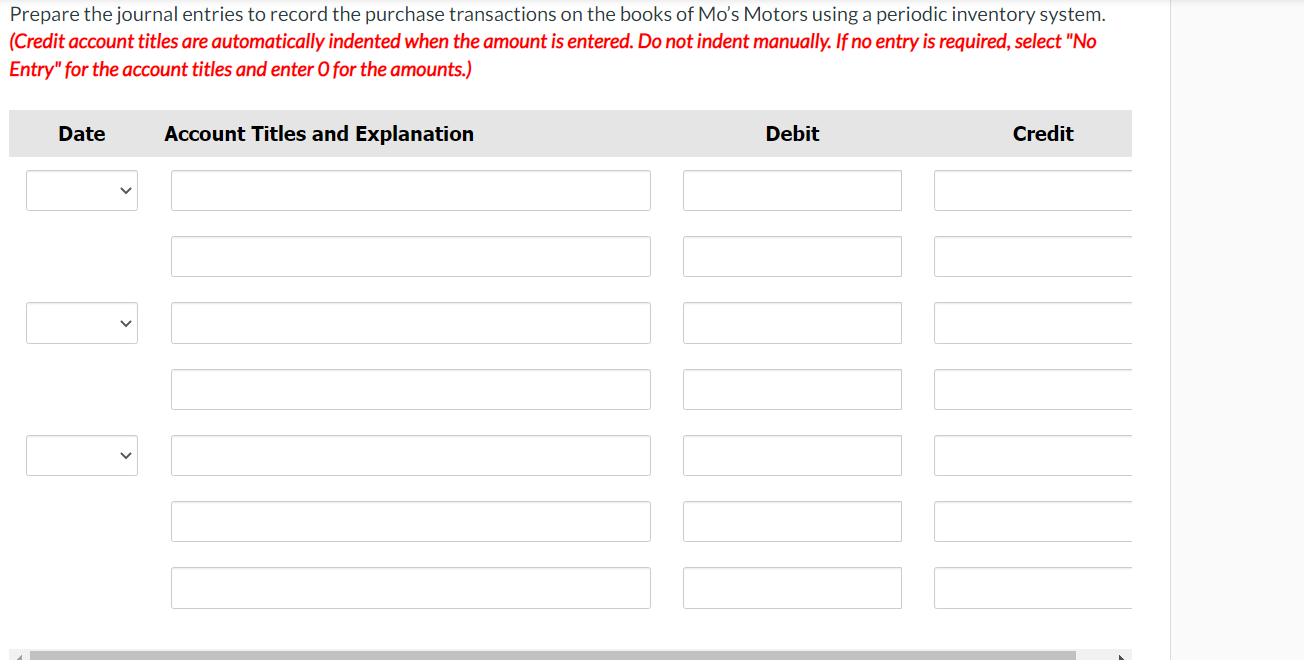 Solved Mo's Motors had the following purchase transactions | Chegg.com