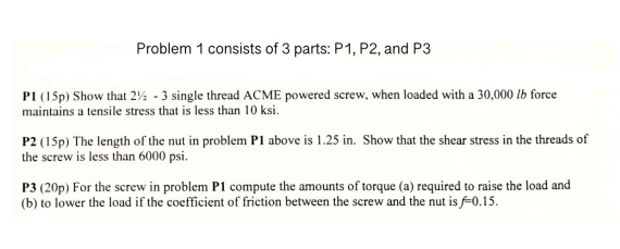 Solved Problem 1 consists of 3 parts: P1, P2, and P3 P1 | Chegg.com