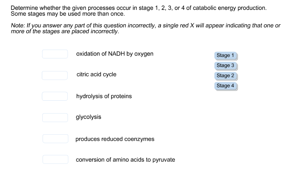Solved Determine whether the given processes occur in stage | Chegg.com